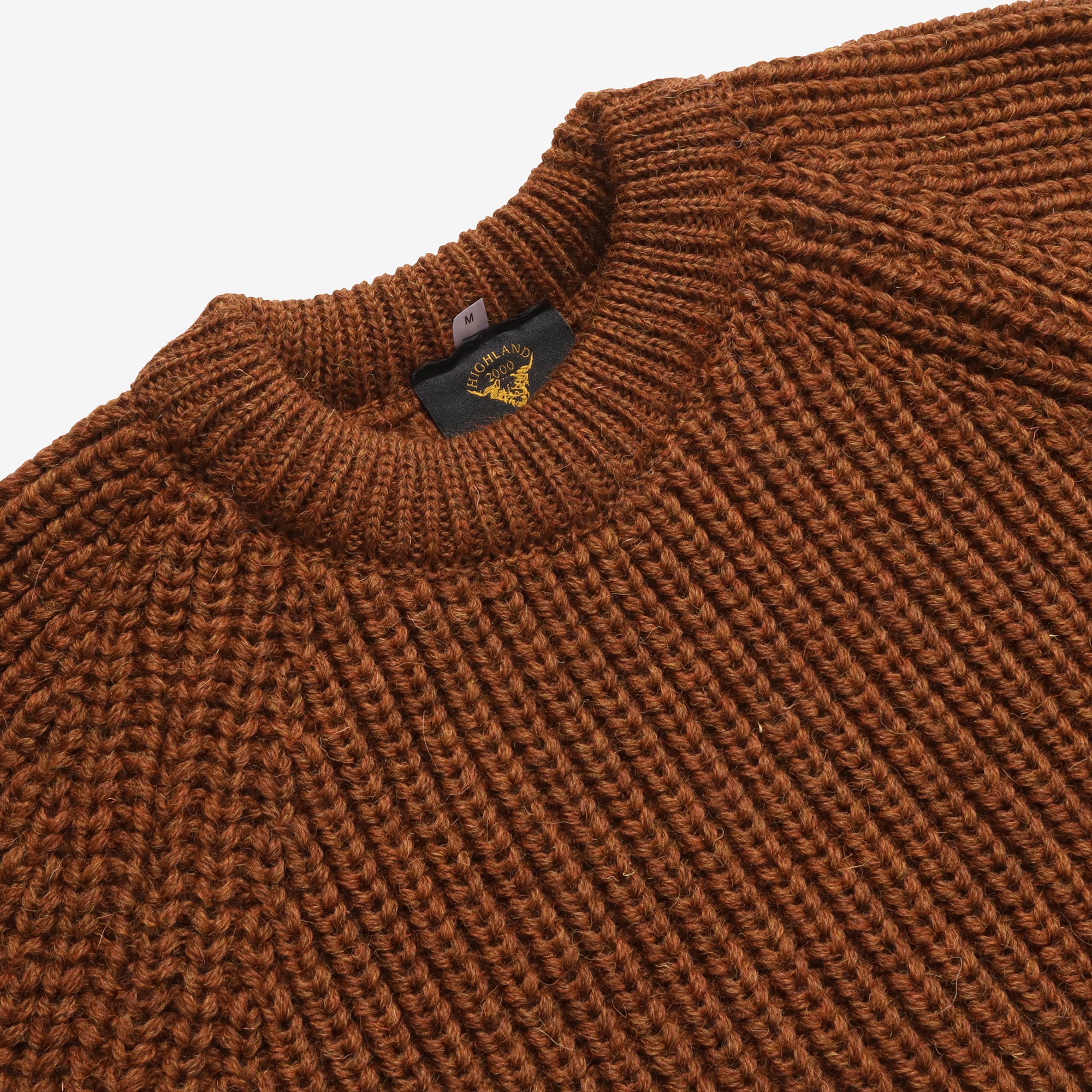 Wool Fisherman Sweater - Cinnamon – Highland 2000